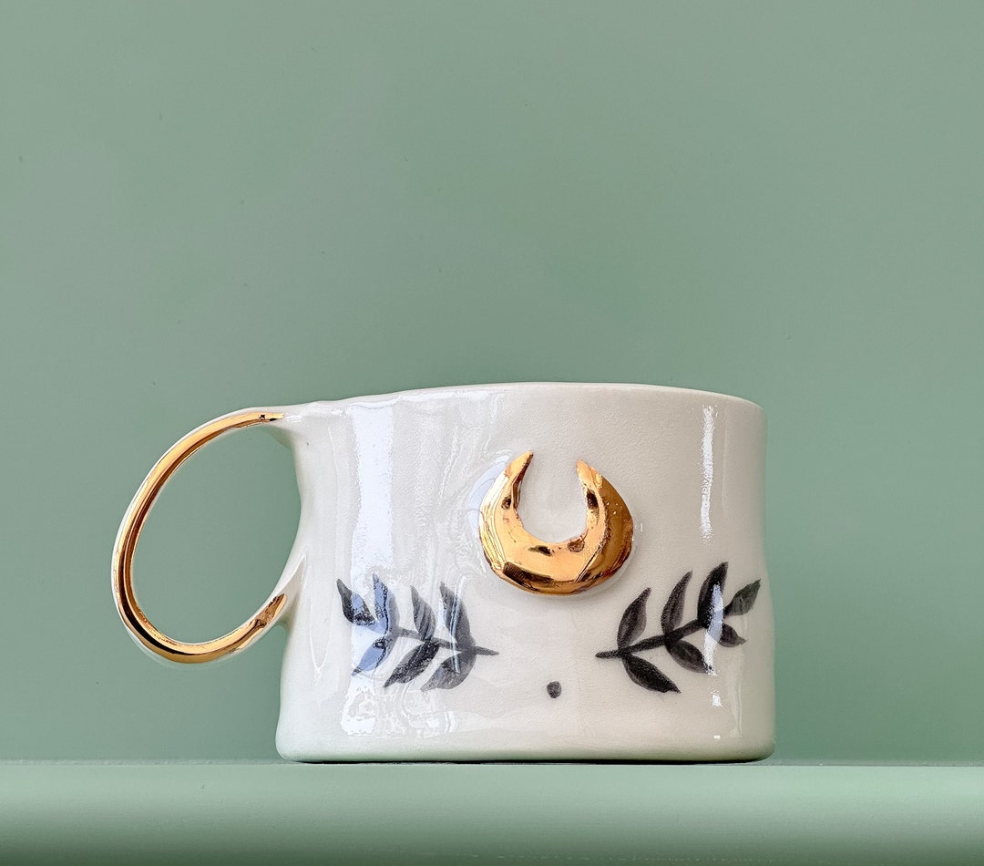 Moon Ceramic Handmade Pottery Mug Craft Gift Idea Coffee Cup - Etsy