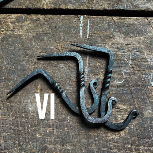 Set of Hand Forged Drive in J Hooks / Pintle Hook / Nail Hook - Etsy