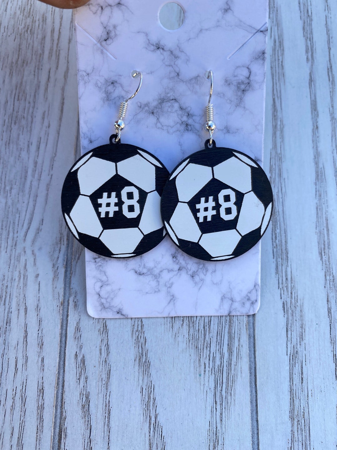 Custom Soccer Number Earrings - Etsy