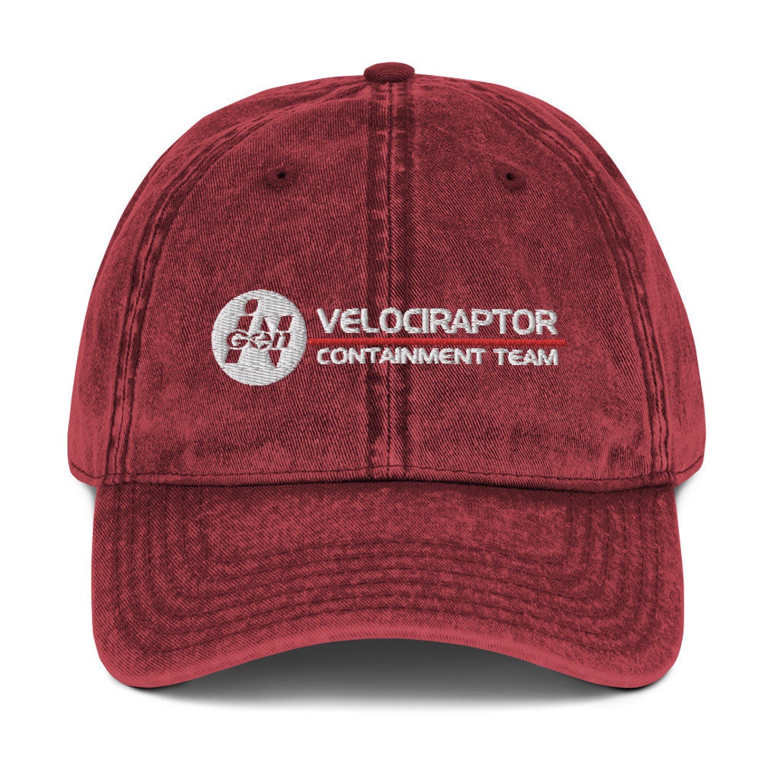 Velociraptor Containment Team - Vintage Cotton Twill Cap - Etsy