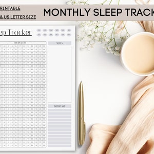 Sleep Tracker Printable PDF, Instant Download Sleep Log, Sleep Diary ...