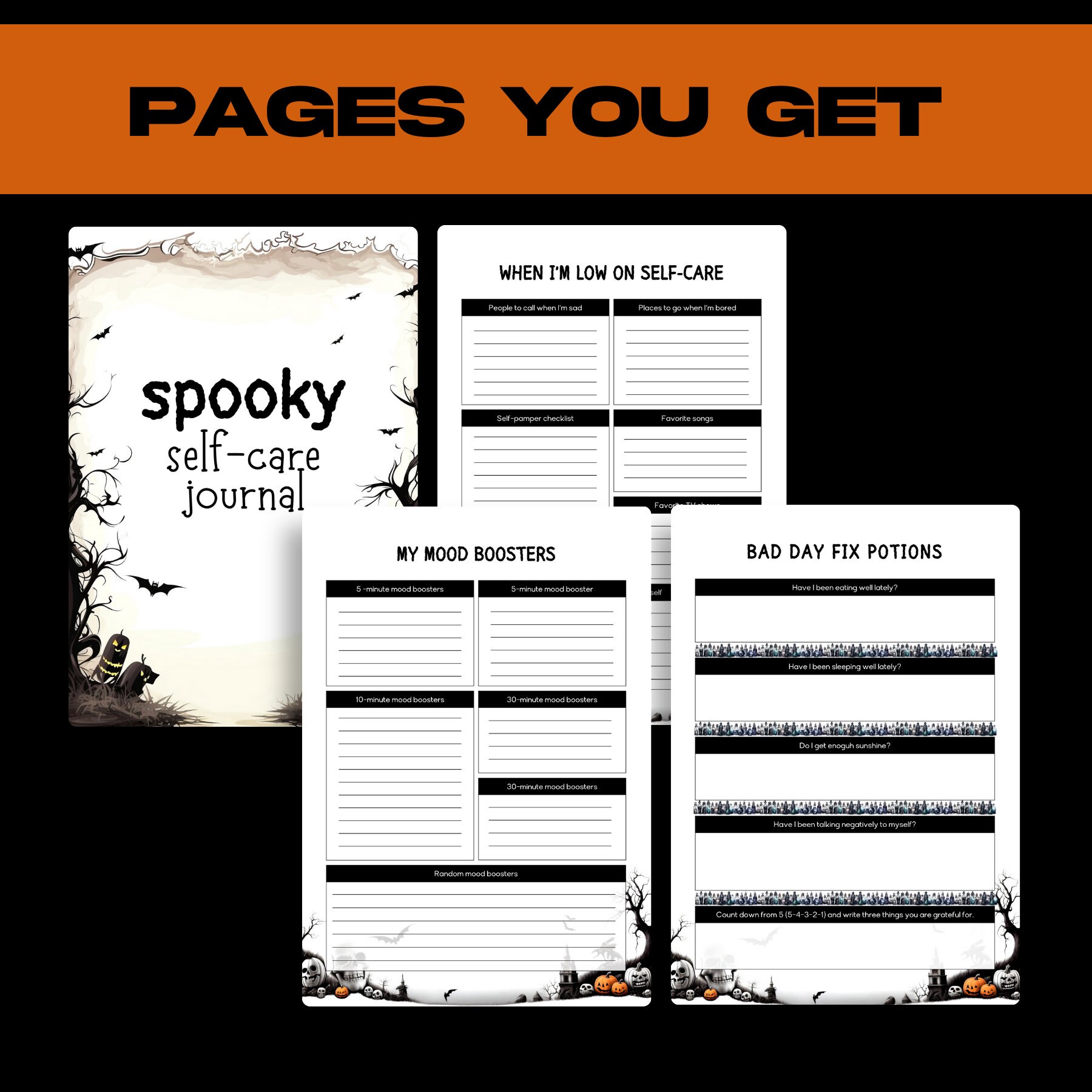 Halloween Self-care Workbook Printable With Spooky and Witchy Vibes ...