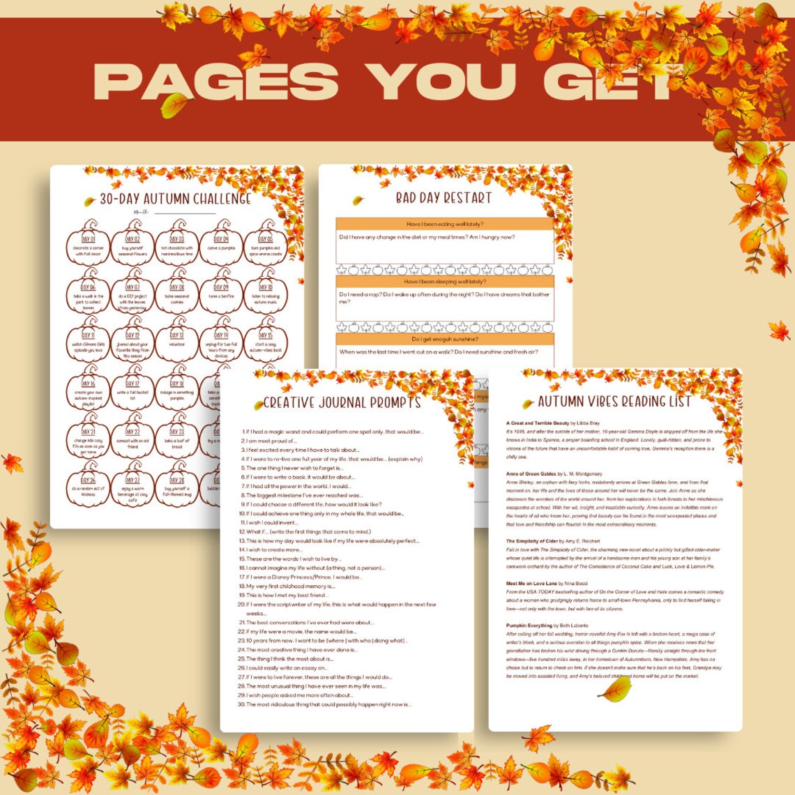 Ultimate Self-care Planner Printable 25pages Autumn Themed, Mental ...