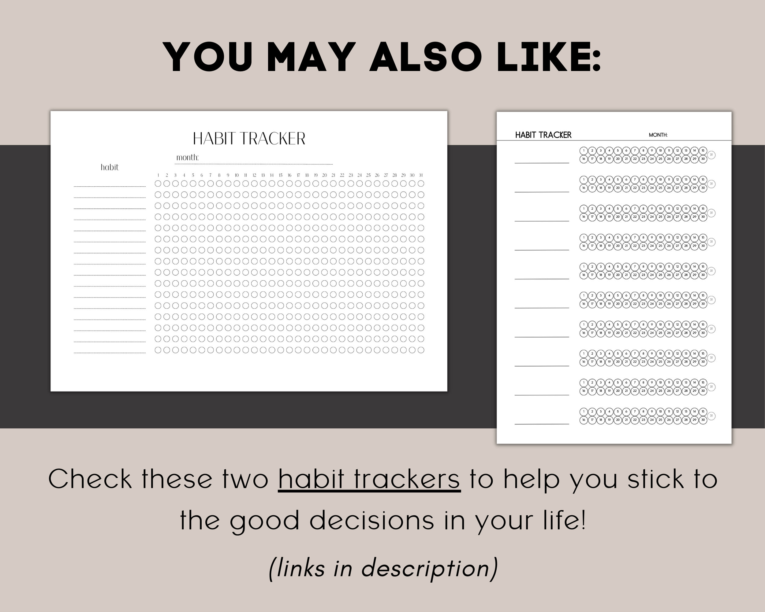 30-day Challenge Tracker Printable PDF, A4, A5, US Letter Size ...
