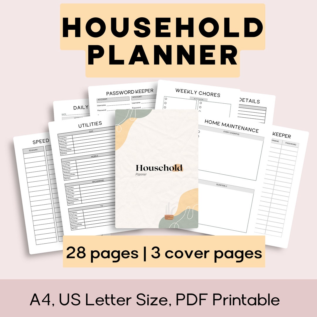 Household Planner Printable: Family Organizer (PDF) - Etsy UK