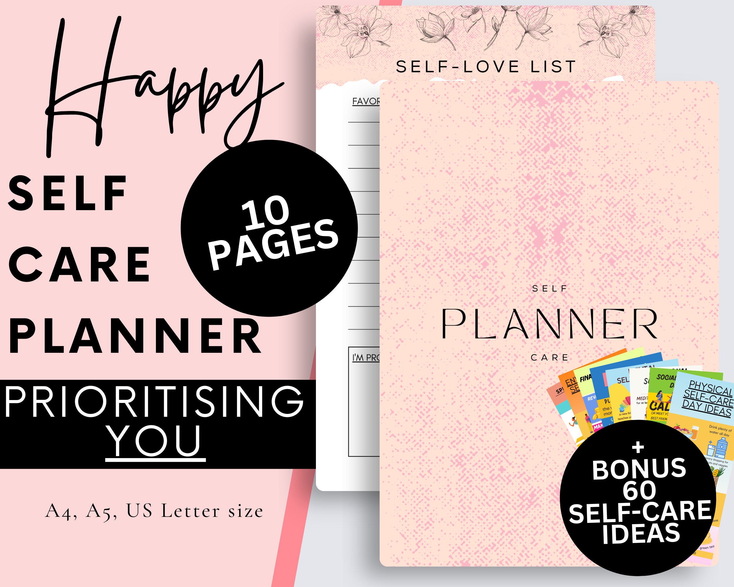 Self-care Planner Printable Download, Daily Wellness Planner, Mental ...