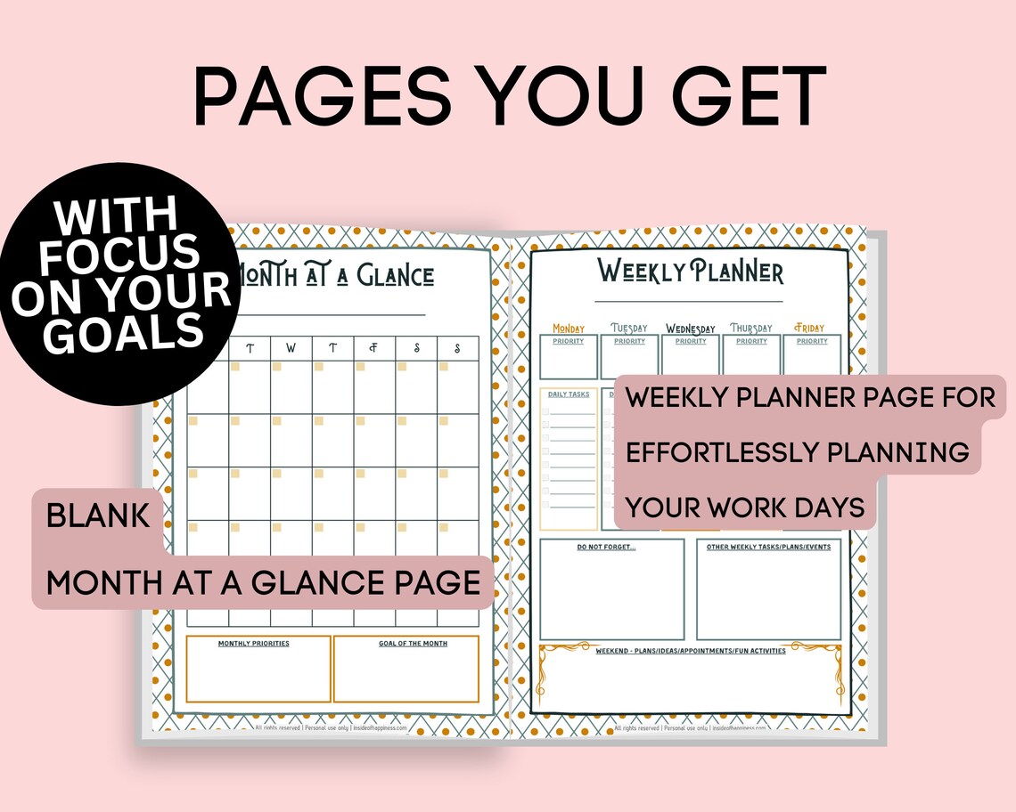 Weekly Productivity Planner Printable and Goal Setting - Etsy