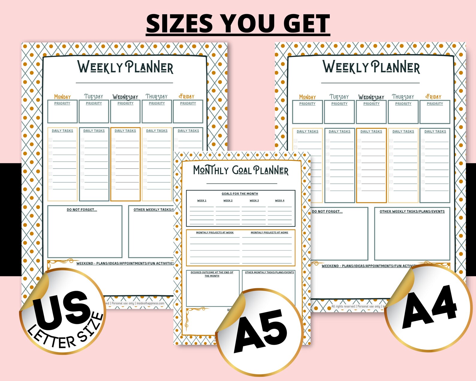 Weekly Productivity Planner Printable and Goal Setting - Etsy