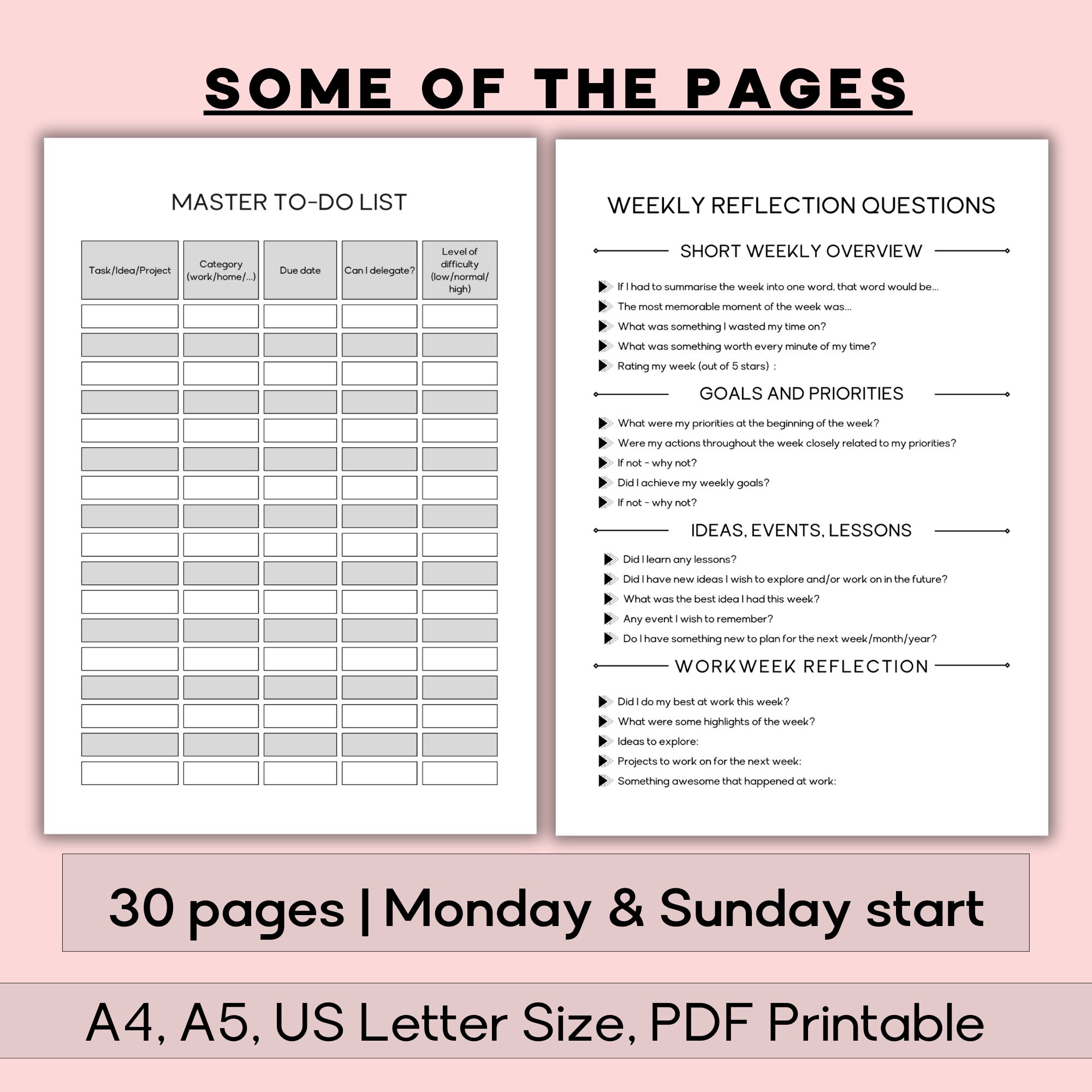 ADHD To-do Lists and Routines Planner With Review and Reset Pages ...