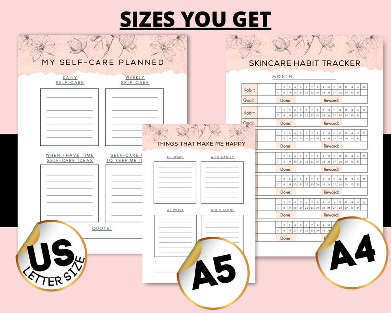 Self-care Planner Printable Download, Daily Wellness Planner, Mental ...