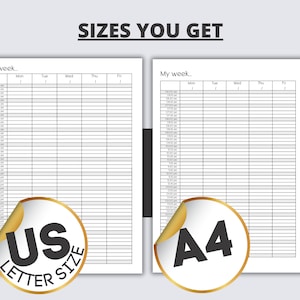 15-minute Weekly Planner: Productivity Schedule (PDF) - Etsy