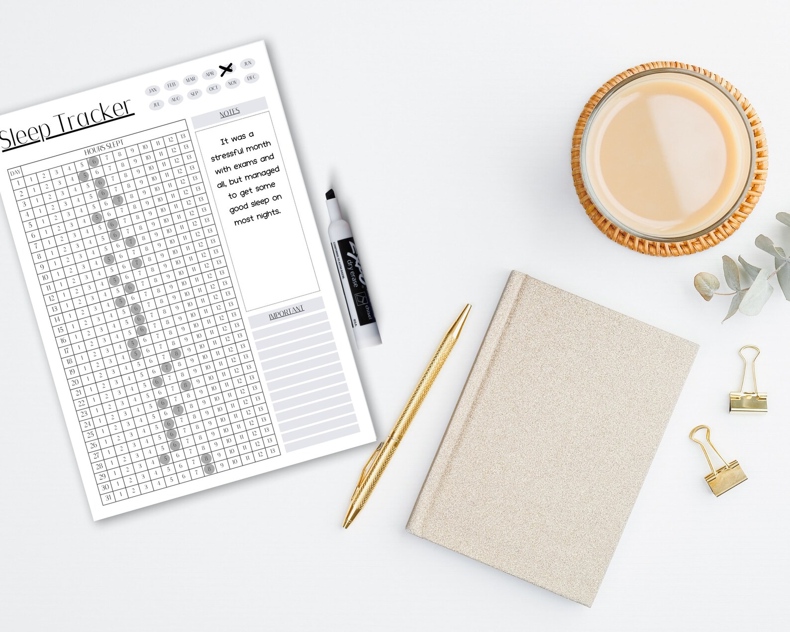 Sleep Tracker Printable PDF, Instant Download Sleep Log, Sleep Diary ...