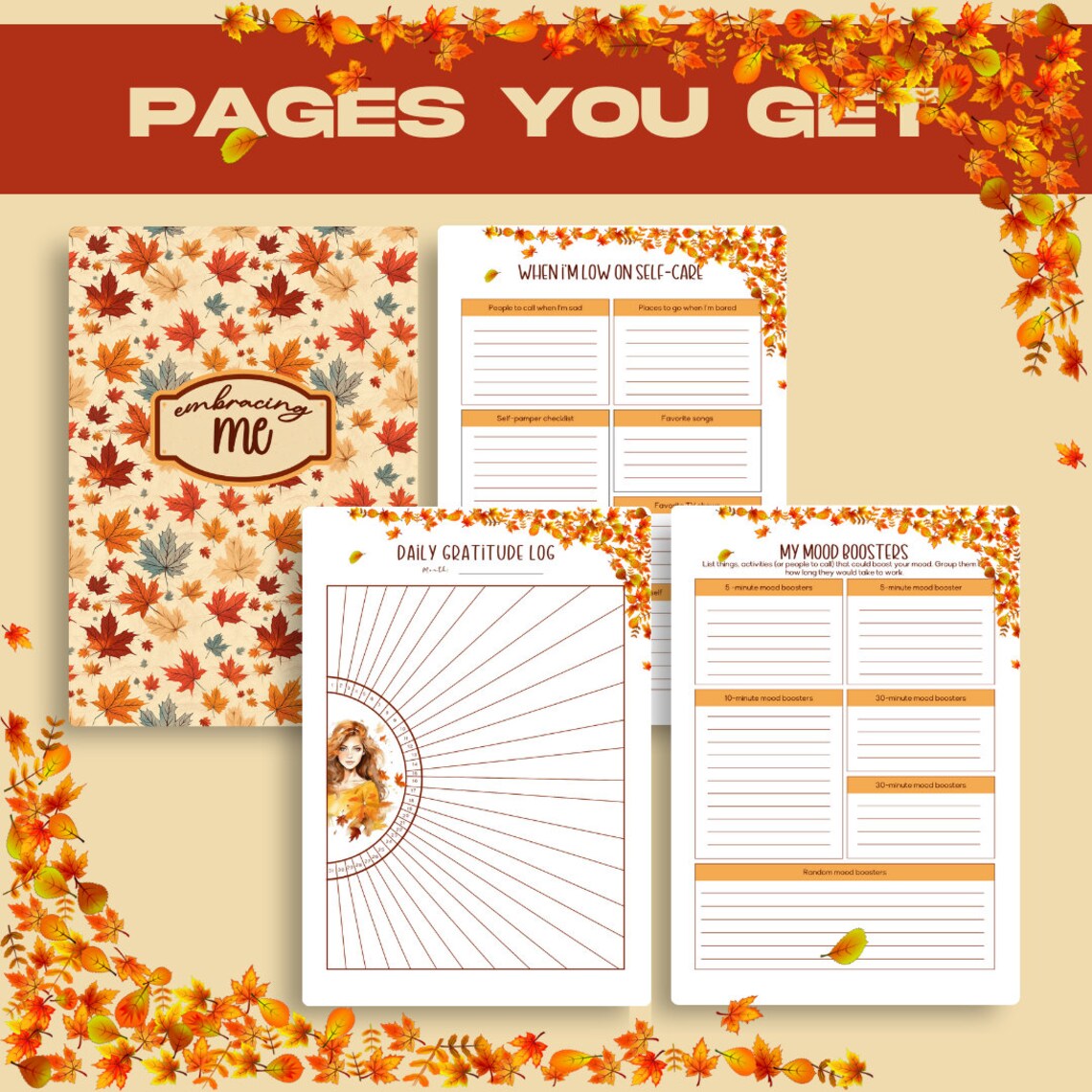 Ultimate Self-care Planner Printable 25pages Autumn Themed, Mental ...