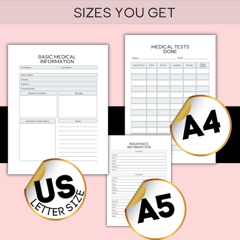 Medical Binder Printable: Health Records, Medication Tracker (PDF ...