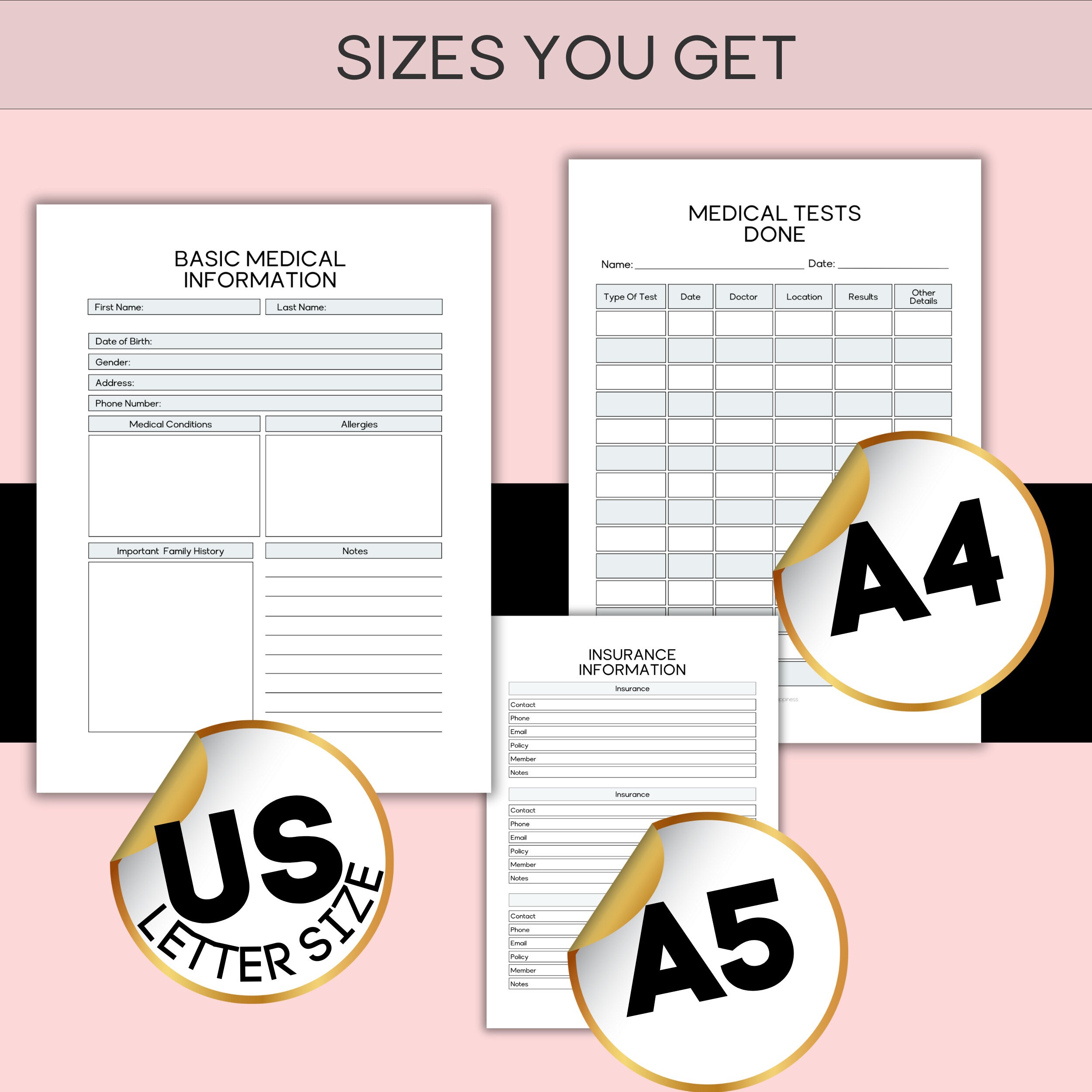 Health Care Planner Printable Medical Binder With 30 Templates, Family ...