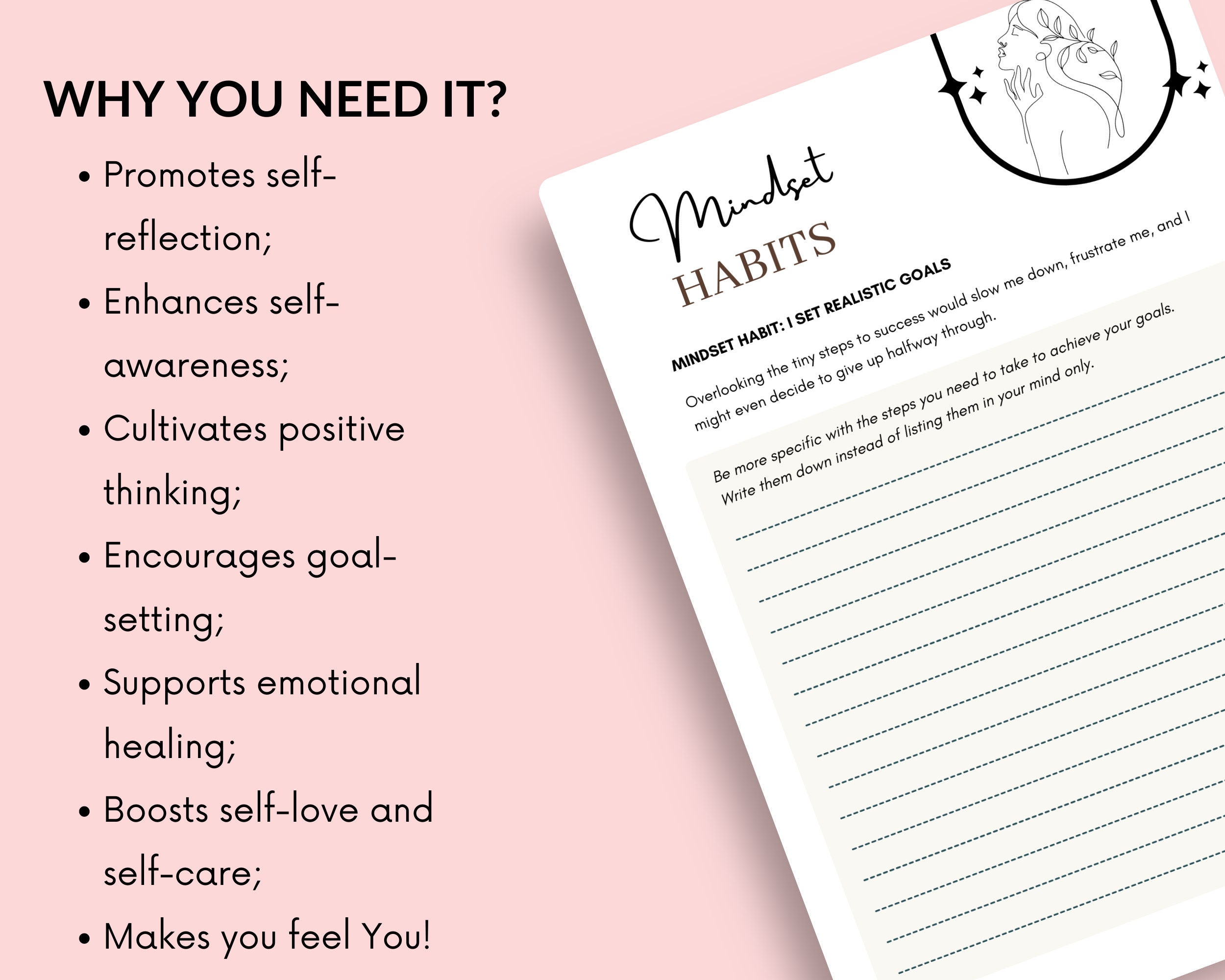 Guided Journal: Healthy Mindset Habits Printable Workbook - Etsy