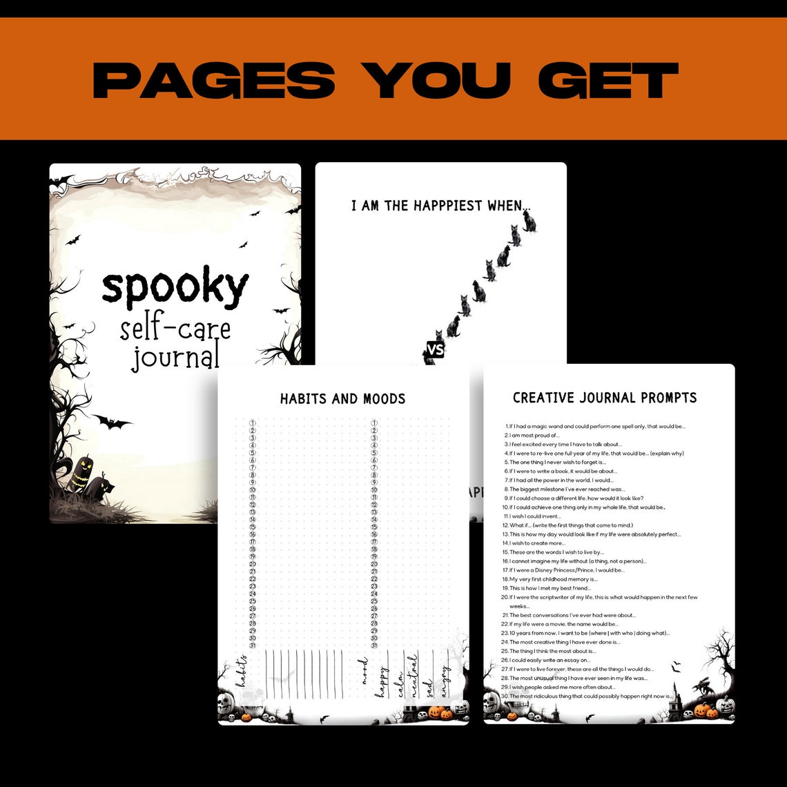 Halloween Self-care Workbook Printable With Spooky and Witchy - Etsy