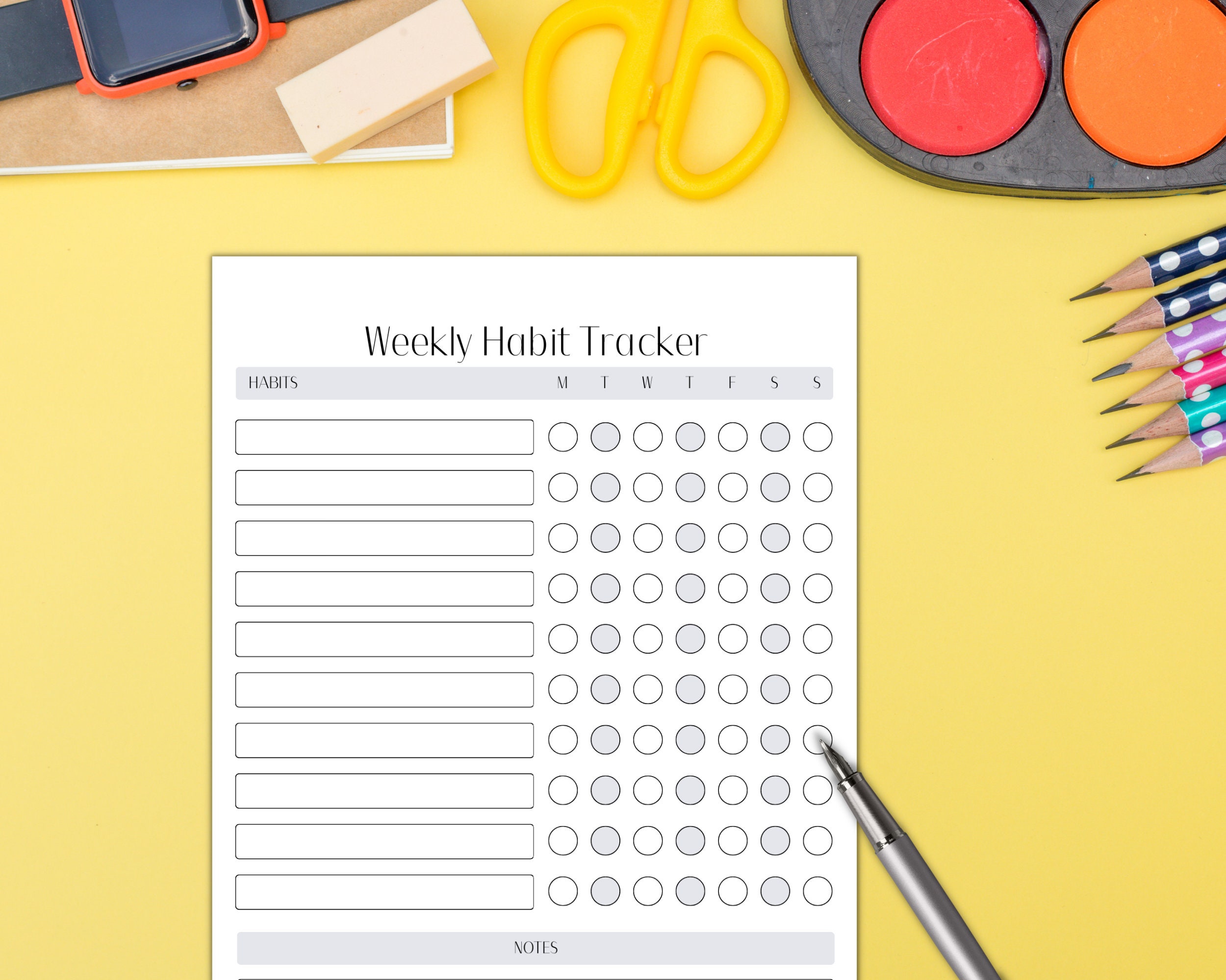 Weekly Habit Tracker Printable: Minimalist Planner Insert (PDF) - Etsy