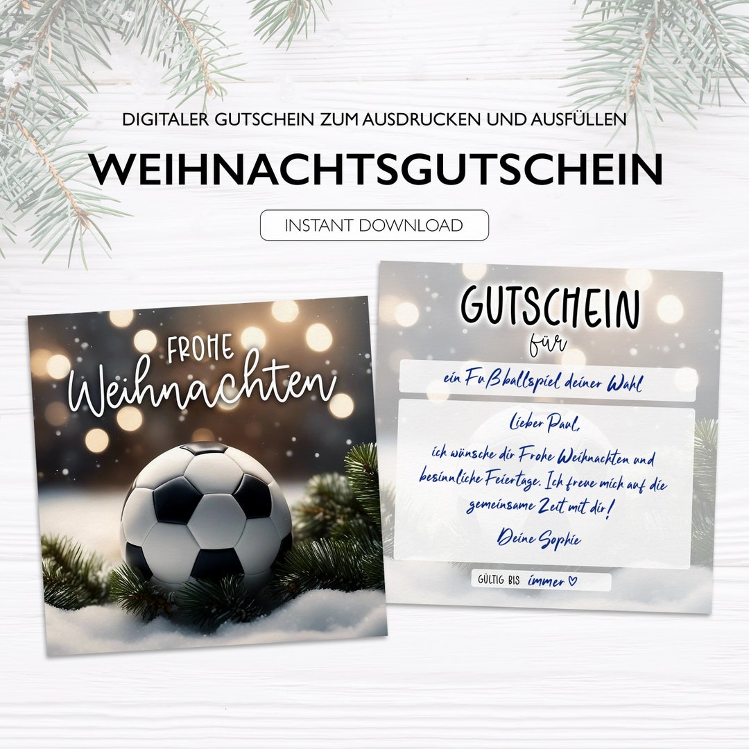 Personalized Football Voucher PDF Download Christmas Football Voucher ...