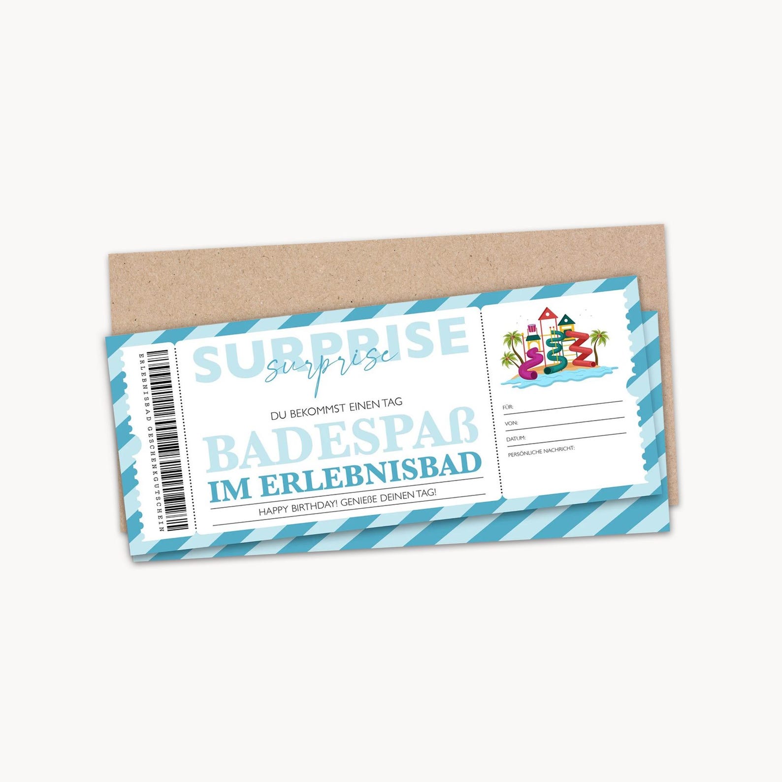 Personalized Voucher Adventure Pool Ticket PDF Download Swimming Pool ...