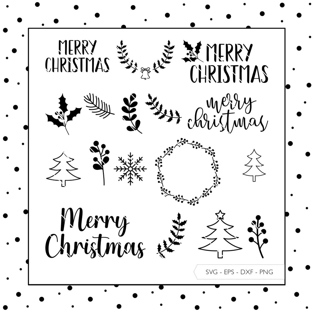 Plotter File Christmas SVG Eps DXF PNG Vector Plotter Files Christmas Time Merry Christmas Laser ...
