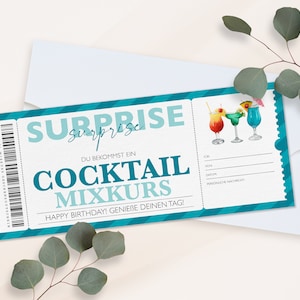 Personalized Voucher Cocktail Ticket PDF Download Cocktail Course ...