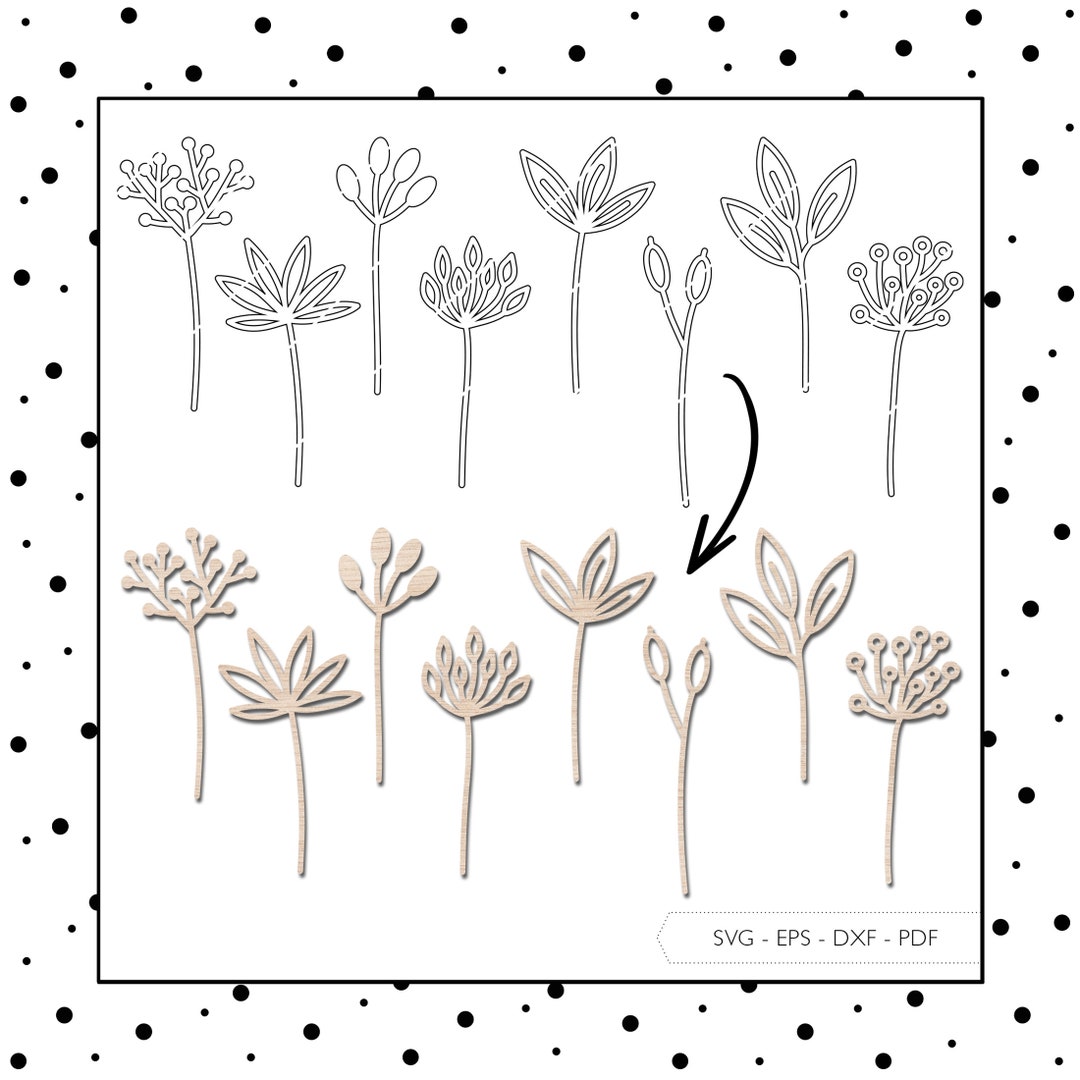 Laser File Flowers Wildflowers SVG EPS DXF Spring Bouquet Laser Cut ...