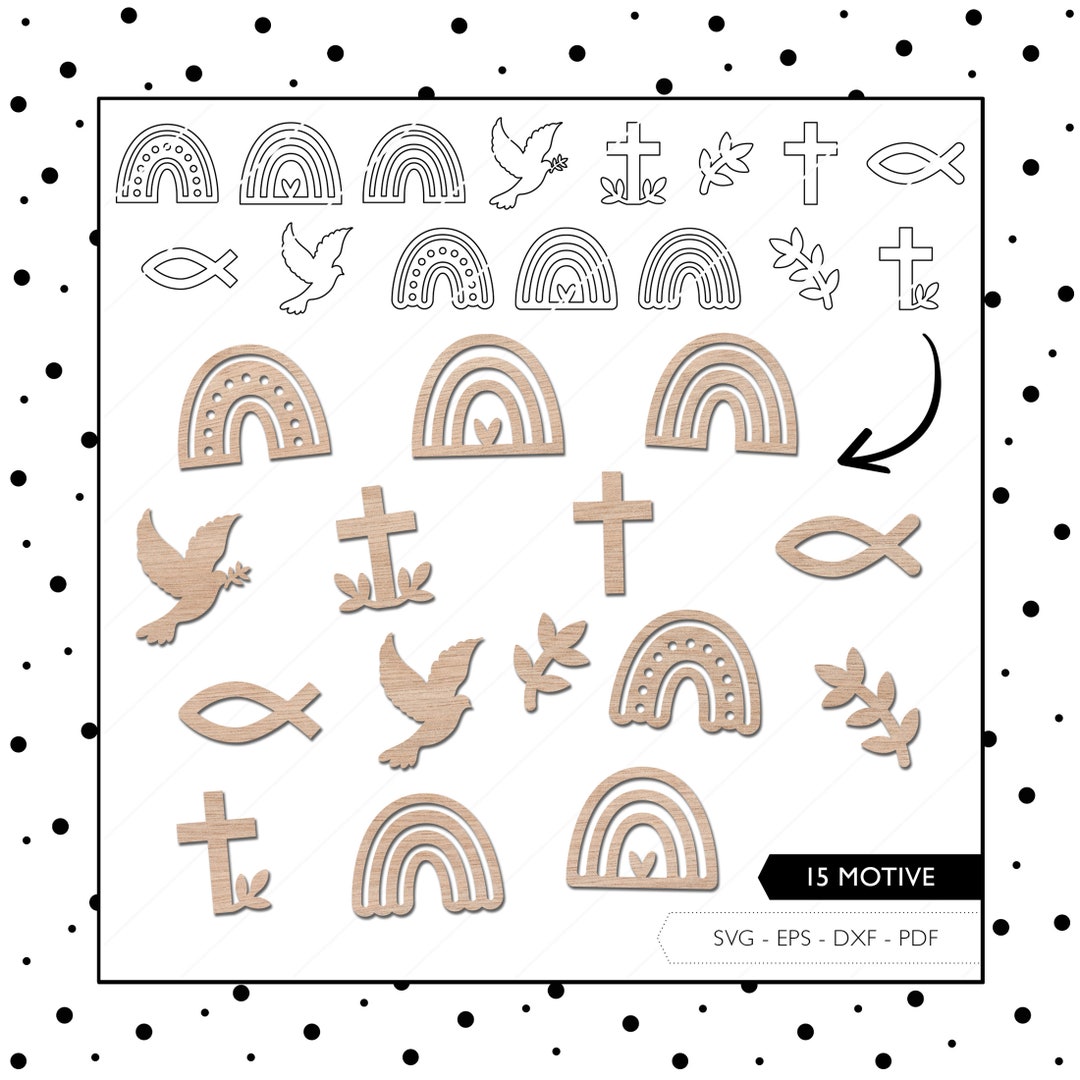 Laser File Confetti Baptism Decoration Confirmation SVG EPS DXF ...