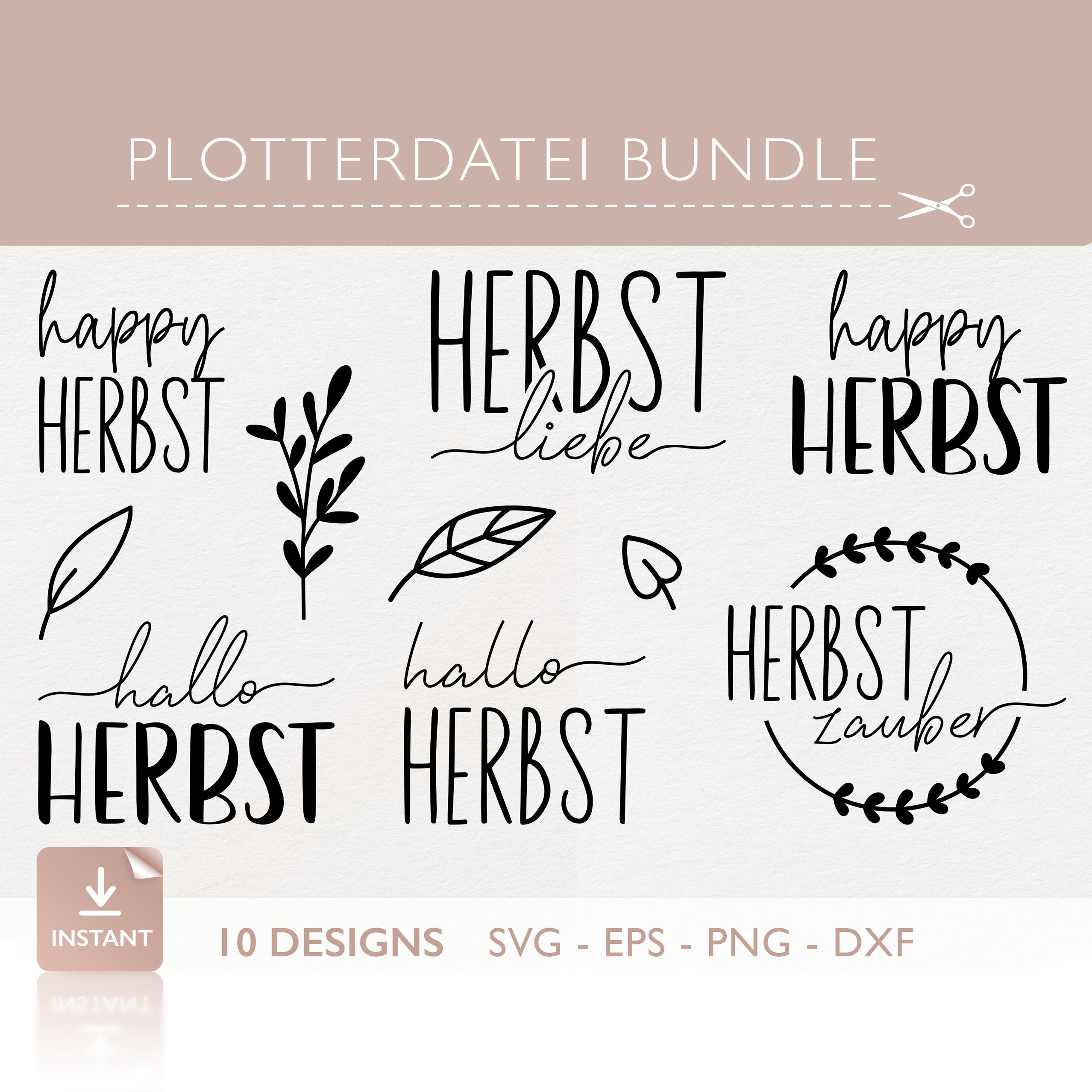 Plotterdatei Herbst Herbstliebe SVG Eps DXF PNG Vektor - Etsy.de