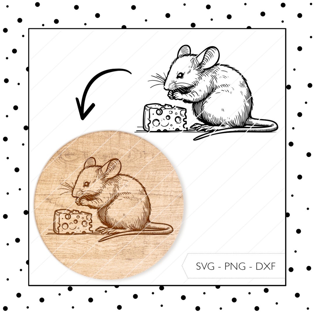 Laser File Mouse SVG DXF PNG Laser Engraving Mouse Gift Cheese Board ...