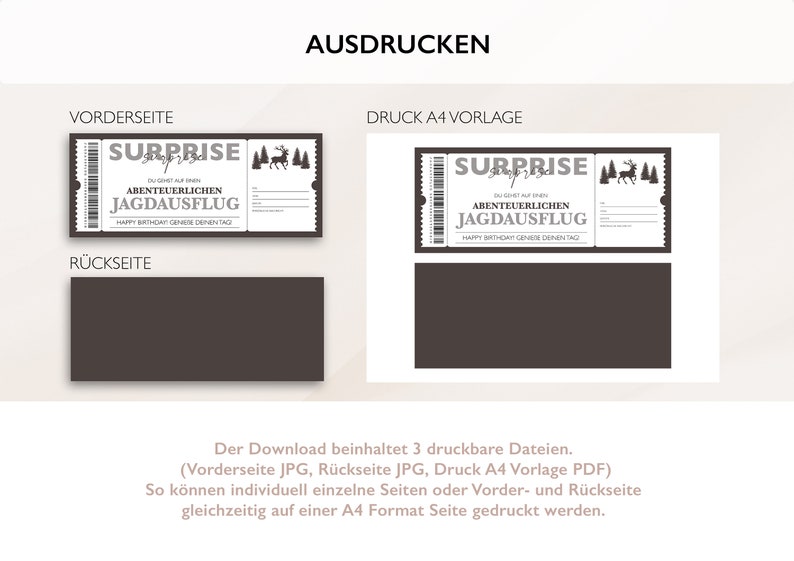 Personalized Voucher Hunting Ticket PDF Download Hunting Voucher ...