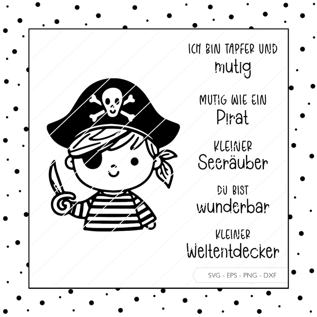 Plotterdatei Pirat SVG Eps DXF PNG | Laserdatei Digistamp Digitaler Download v339 - Etsy.de