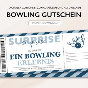 Personalized Voucher Bowling Ticket Instant Download Bowling Editable ...
