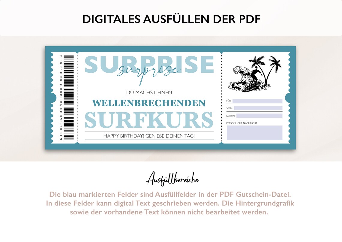 Personalized Voucher Surfing Ticket PDF Download Surfing Course Surfing ...
