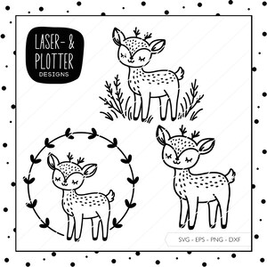 Plotterdatei Reh SVG Eps DXF PNG | Digistamp Reh Laserdatei Laser Gravur Lasergravur Plotter ...