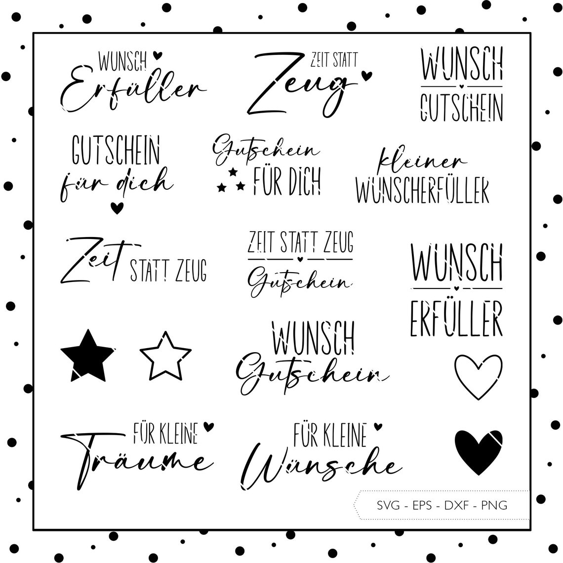 Plotter File Voucher SVG EPS DXF PNG | Cash Gift Lettering Sayings ...