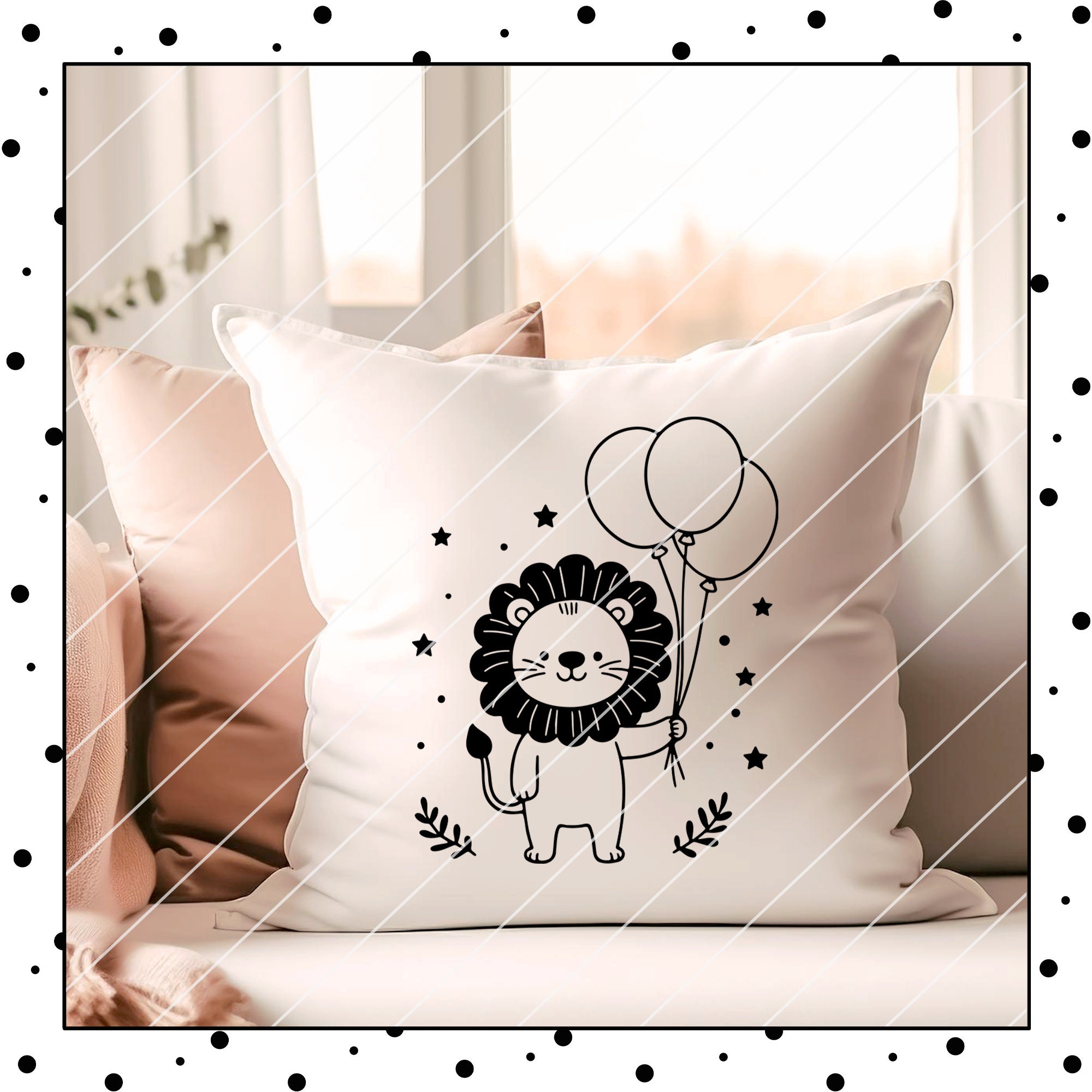 Plotter File Lion SVG Eps DXF PNG | Digistamp Cute Lion Laser File ...