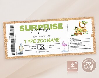 Editable Zoo Ticket - Etsy