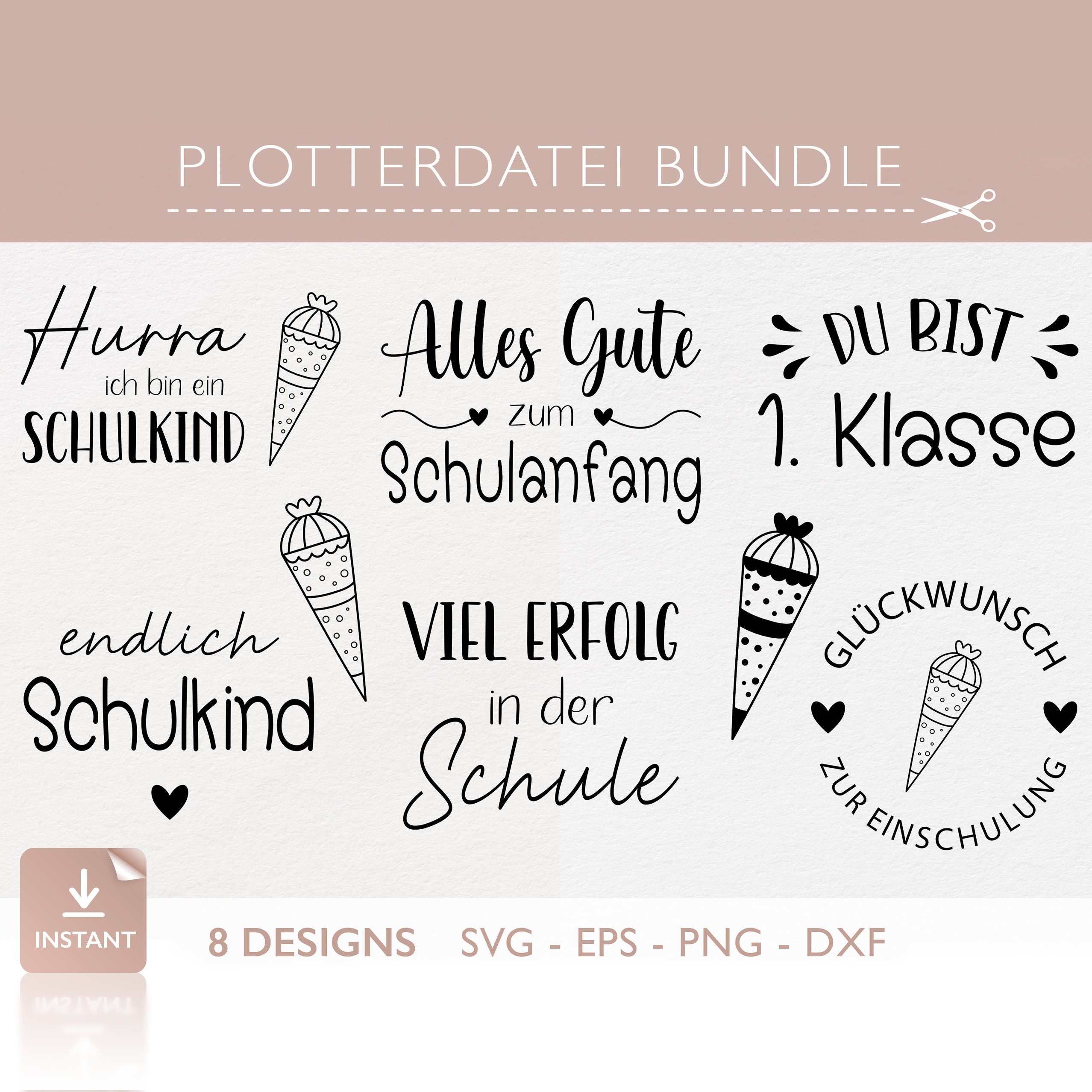 Plotterdatei Einschulung SVG Eps DXF PNG Vektor Plotterdateien - Etsy.de