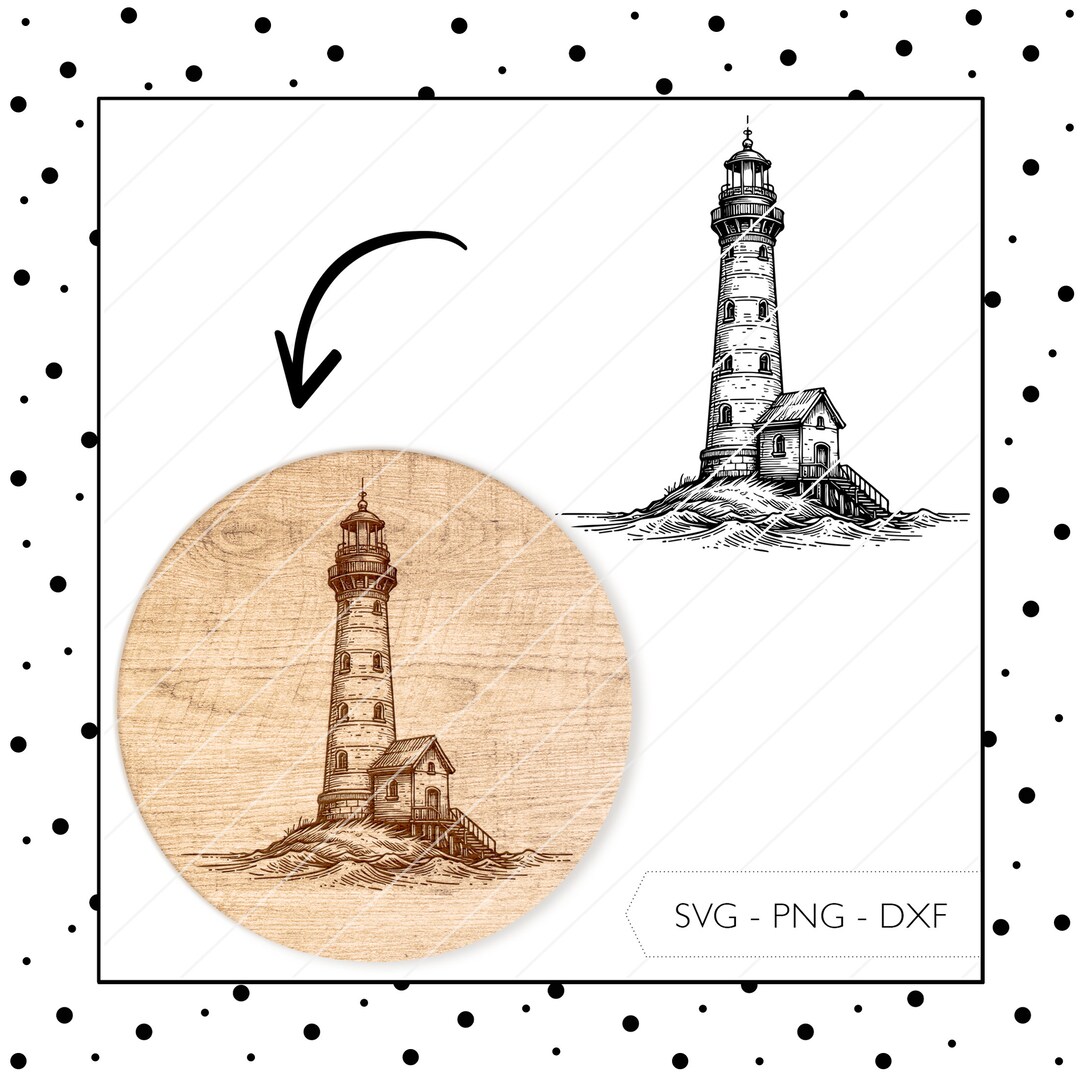 Laser File Lighthouse SVG DXF PNG Laser Engraving Lighthouse Gift ...