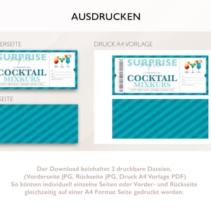 Personalized Voucher Cocktail Ticket PDF Download Cocktail Course ...