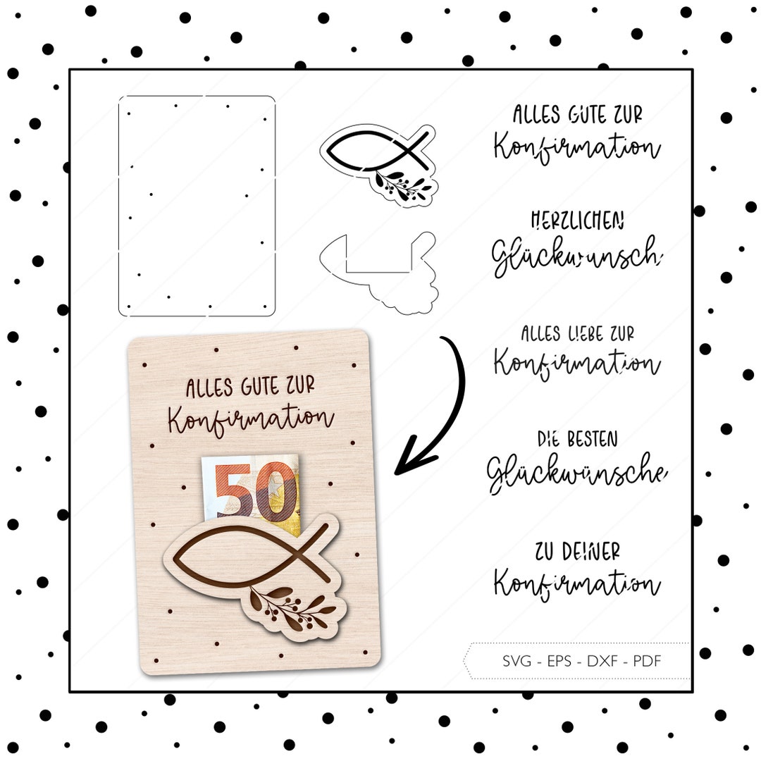 Laser File Money Gift Confirmation Envelope Card SVG EPS DXF Gift Card ...