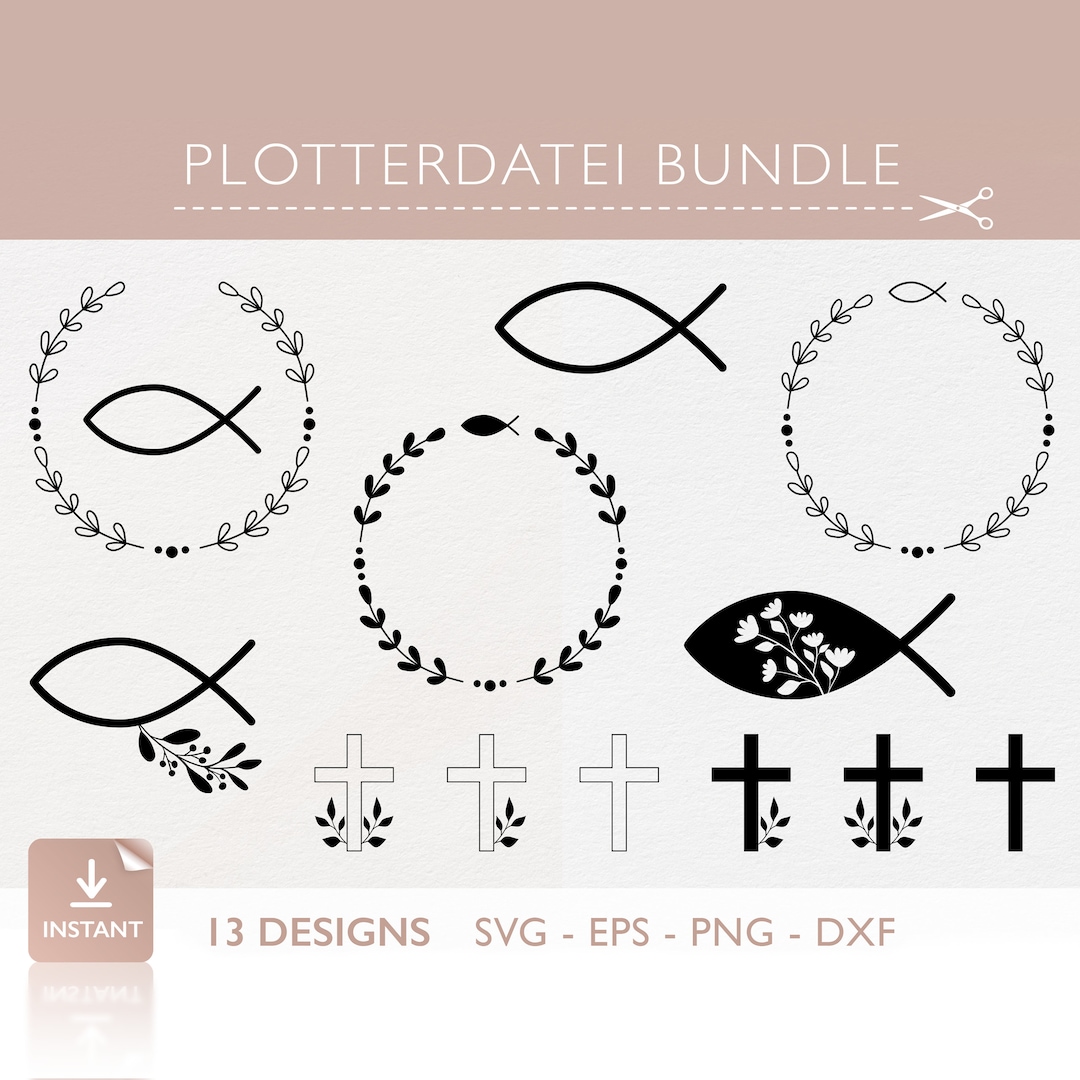 Plotterdatei Taufe Kommunion Konfirmation SVG Eps DXF PNG - Etsy.de