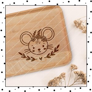 Plotter File Mouse SVG PNG EPS | Digistamp Cute Mouse Laser File ...