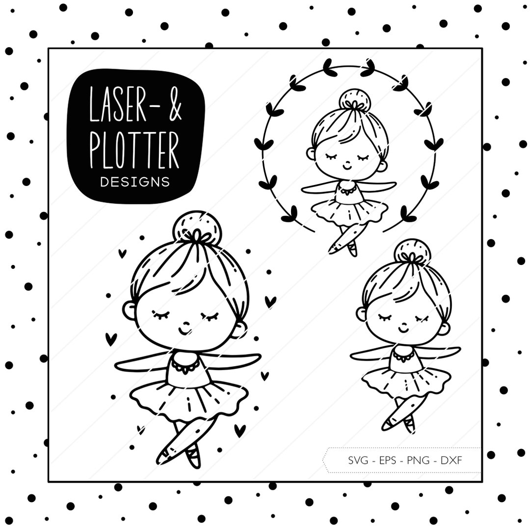 Plotter File Ballerina SVG Eps DXF PNG | Digistamp Ballerina Laser File ...