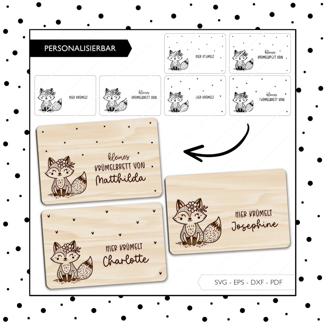 Laser File Breakfast Board Fox SVG EPS DXF Breakfast Board Laser Cut ...