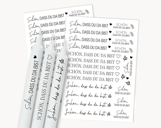Schön dass du da bist Schriftzug Download 3 x PDF Vorlage Ausdrucken ...