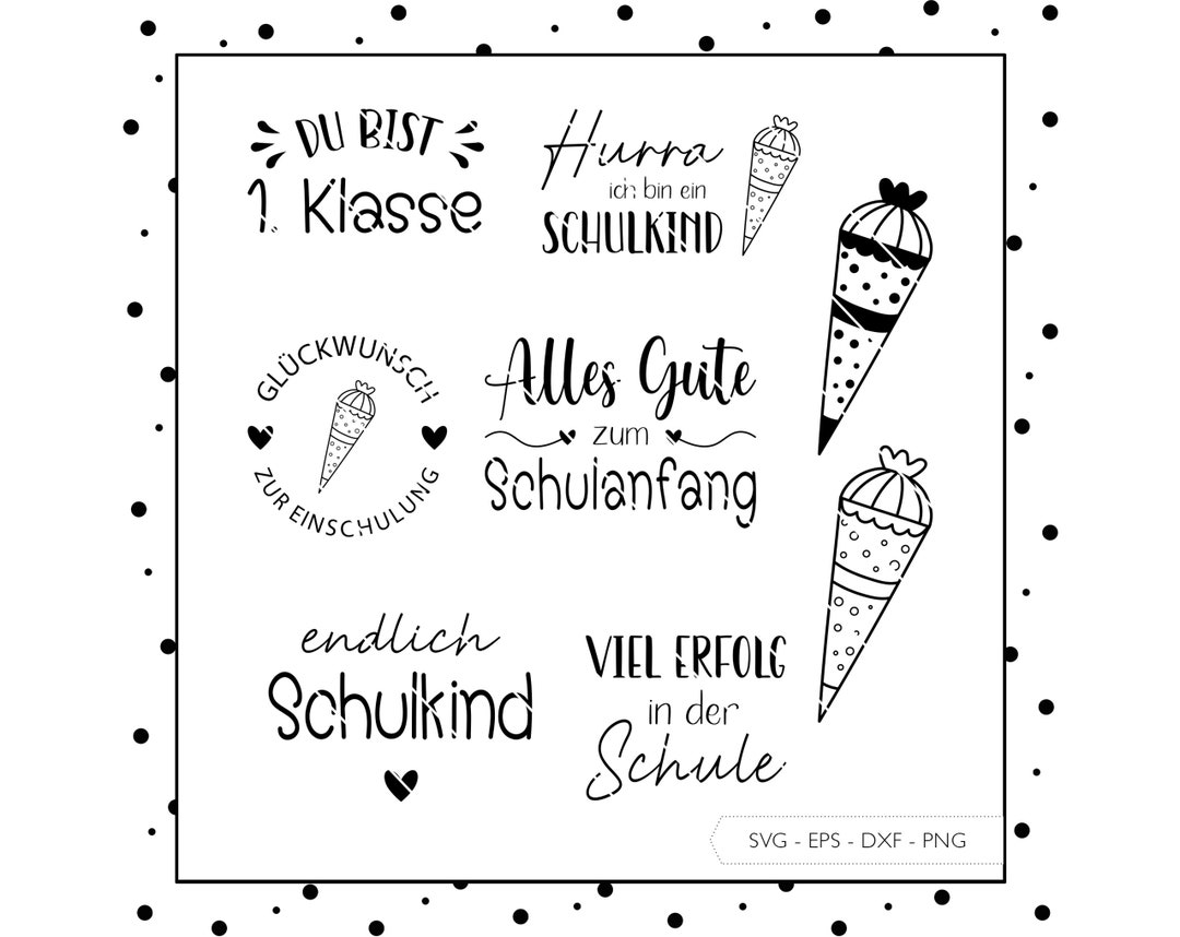 Plotterdatei Einschulung SVG Eps DXF PNG Vektor Laserdatei - Etsy.de