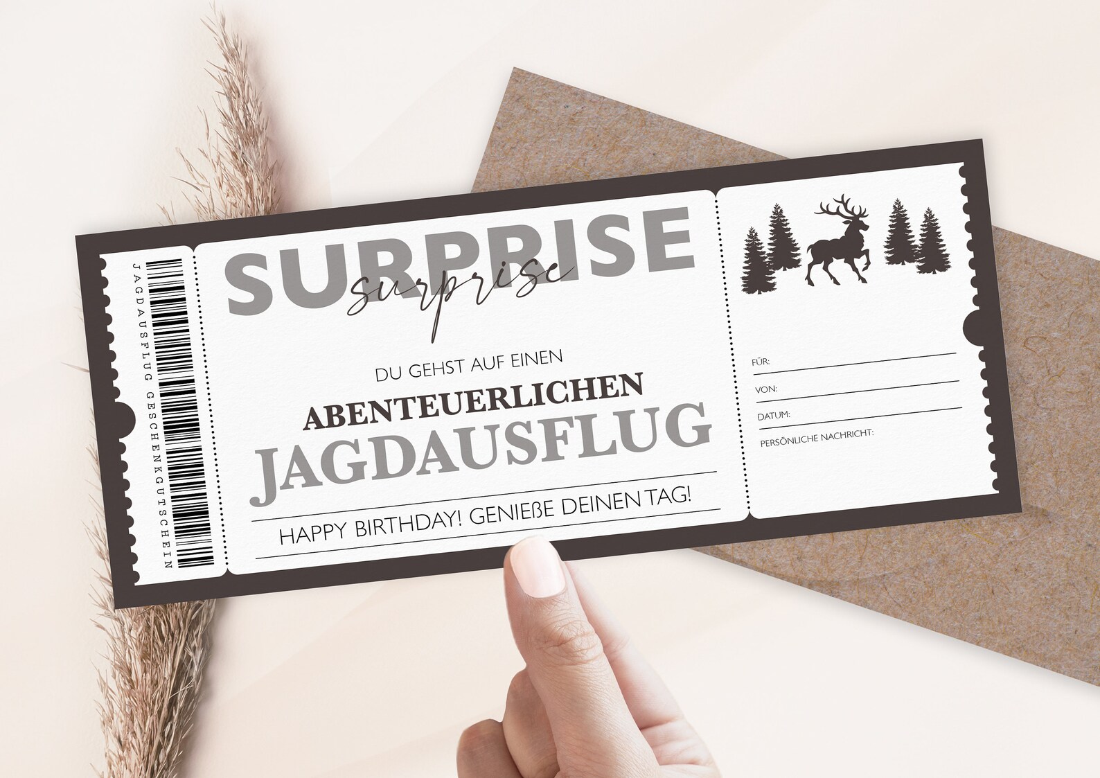 Personalized Voucher Hunting Ticket PDF Download Hunting Voucher ...
