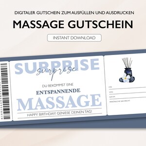 Personalisierter Gutschein Massage Ticket PDF Download Massagegutschein Gutscheinkarte ...